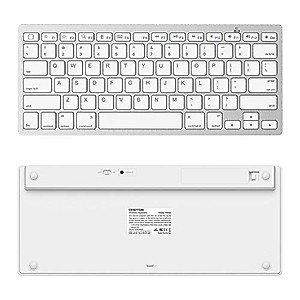 OMOTON Ultra-Slim Bluetooth Keyboard for iPad 10.2(9th/ 8th/ 7th Generation)/ 9.7, iPad Air 4th Generation, iPad Pro 11/12.9, iPad Mini, and More Bluetooth Enabled Devices, White