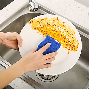 Ergonomic Design Dish Sponge 10 Pack - high Cellulose Scrub Sponge Set,Dual-Sided Dish Sponge for Kitchen Three Levels Composite Material for High Durability