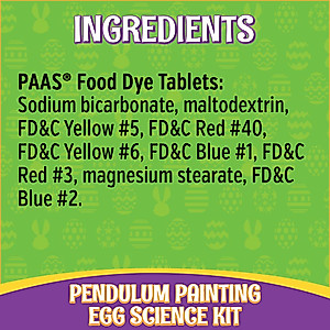 PAAS Eggsperiments: Pendulum Painting Egg Science Kit - Create Unique Paint Patterns on up to 20 Eggs! Easy Clean up with Included Table Cover, Perfect Arts and Crafts Activity for Easter