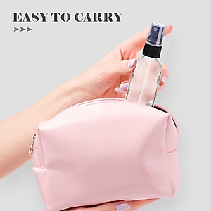 Wedama 4 oz Mini Glass Spray Bottles, Empty Small Spray Bottles with Funnel Dropper, Fine Mist for Hair, Travel, Plants, Cleaning Solutions and Skin Care (4 Pack Clear)