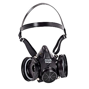 MSA 808057 Comfo Classic Half-Mask Facepiece Respirator, Small, Black