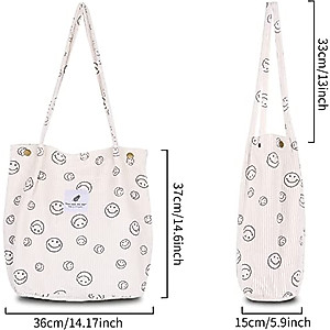 Women's Tote Bag Smiley Face Casual Tote shoulder bag Handbag Big Capacity Shoulder Bag school crossbody bags