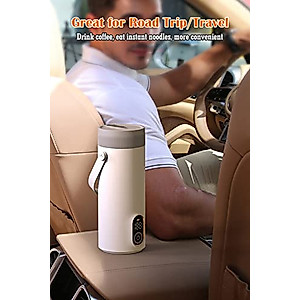 WOOLALA Cordless Portable Electric Kettle, 10 Minutes Fast Boiling 400ML Hot Water Boiler 304 Stainless Steel Travel Kettle with 27000mAh Rechargeable Battery for Outdoor, Road Trip, Travel