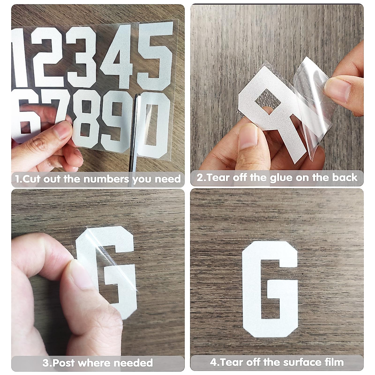 120 PCS Reflective Mailbox Number and Letters Stickers, 3 inches Self Adhesive Capital Reflective email Digital Sticker, for Pre-Spaced Waterproof for Mailbox Address,White Numeric Letter Sticker