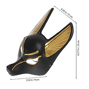 CAJDEOPYE Egyptian Mask, Halloween Mask Fancy Dress Mask Egypt The Jackal God Costume Accessories Egyptian Guardian Mythological Mask Carnival Cosplay Photo Prop/29