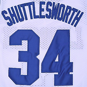 BOROLIN Jesus Shuttlesworth Shirts 34 Lincoln High School Basketball Jersey (White, Small)