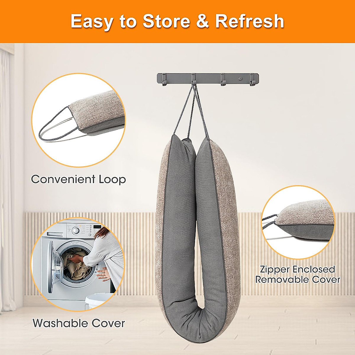 Dosptruy NMD 36in Beige Door Draft Stopper