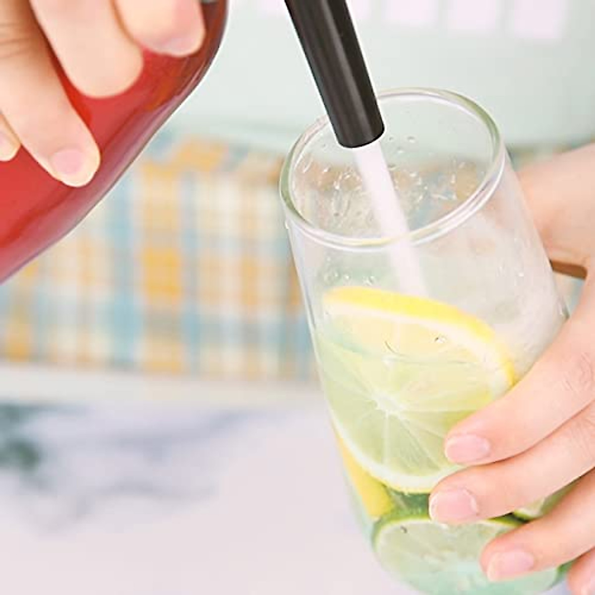 LANGSHI Soda Siphon, Home Seltzer Maker Portable Siphon Soda Maker Seltzer Water Siphon 1 Liter, Use 8 gram CO2 Cartridges(Not Included)