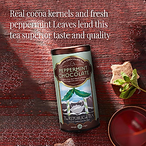 The Republic of Tea Peppermint Cuppa Chocolate Tea, 36 Tea Bags, Rooibos Tea Dessert Blend