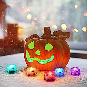 Rikiss Submersible Led Lights with Remote, Waterproof Mini Tea Lights Led Underwater Lights for Vase Centerpiece Aquarium Lights for Fish Tank Fountain Pools Light LED Lamp, Colorful, 10Pcs