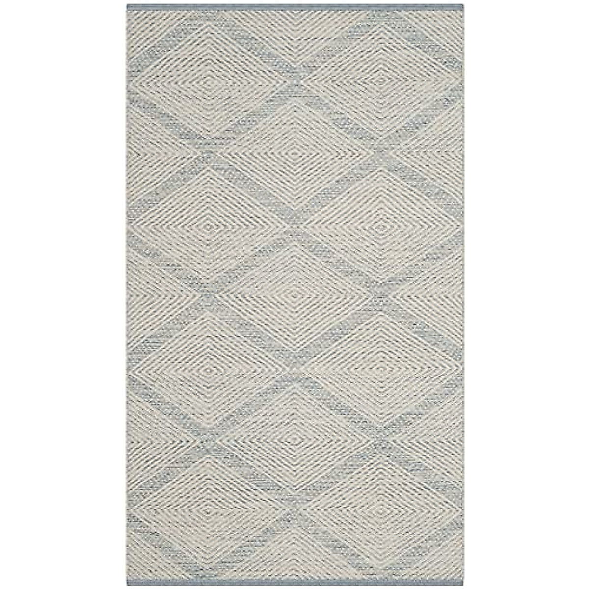 SAFAVIEH Montauk Collection Accent Rug - 3' x 5', Light Blue, Handmade Cotton, Ideal for High Traffic Areas in Entryway, Living Room, Bedroom (MTK821B)