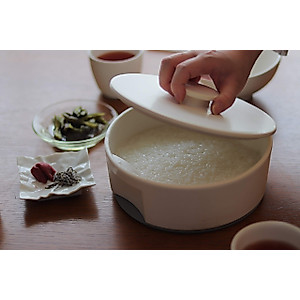 Japanese Donabe Clay Pot, Seto-mono, 1450ml, Modern Design, White, Handcrafted in Japan
