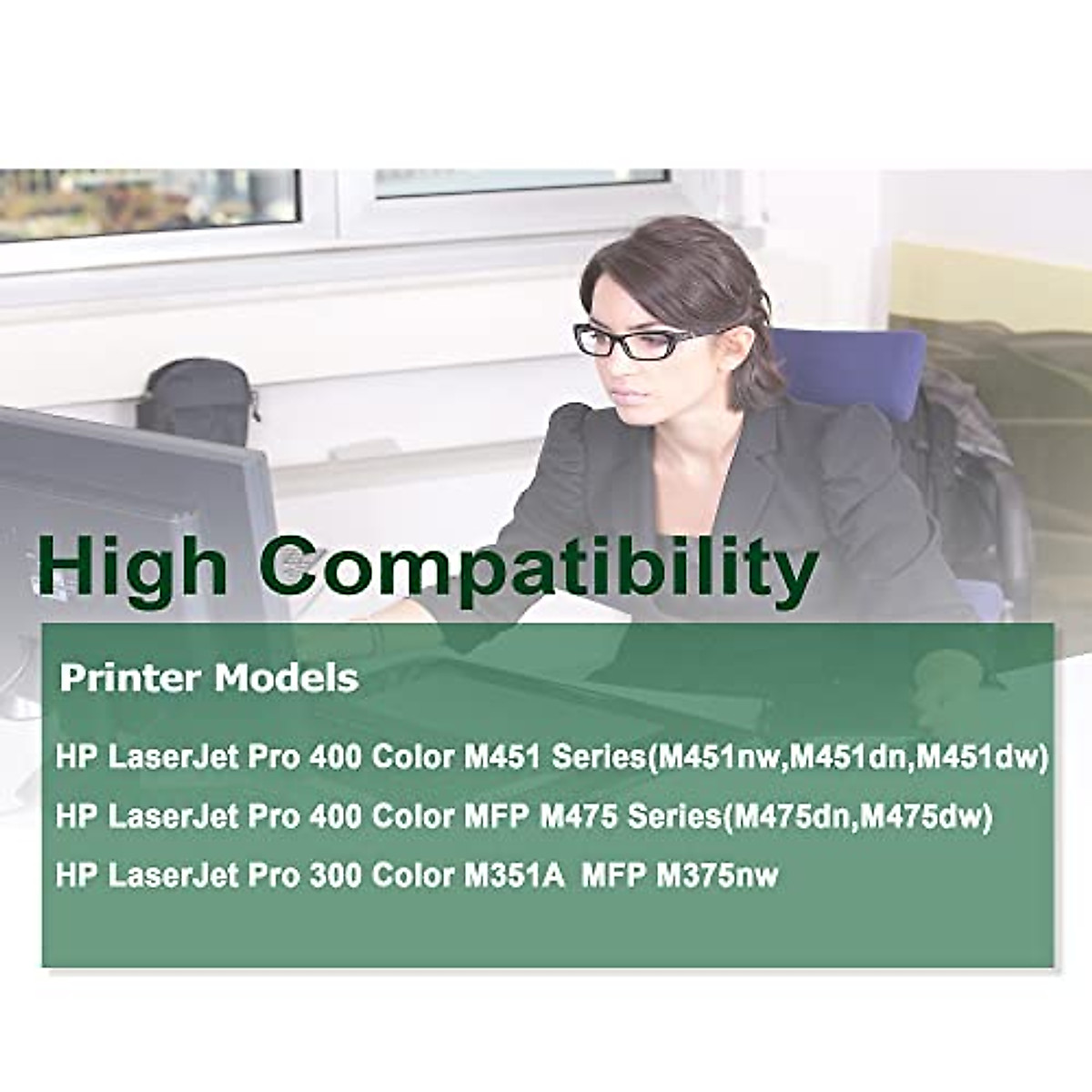 HP 305A Black, Cyan, Magenta, Yellow Toner Cartridges (5-Pack) Works with Laserjet Pro 300 M351, Laserjet Pro 300 MFP M375, Laserjet Pro 400 M451, Laserjet Pro 400 MFP M475