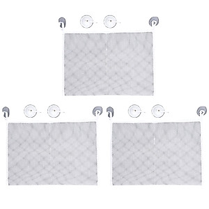 3 Pieces Bath Toy Organizer Bath Toy Holder with Strong Suction Cups and Hooks, Bathtub Toys Net Holder Organizer, Corner Shower Caddy Bag for Kids and Toddlers, Bathroom Hanging Mesh Basket