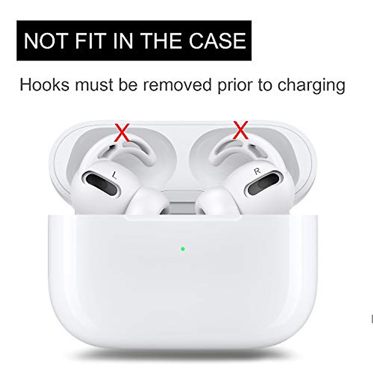 AirPods Pro Silicone EarHooks Case, IFCASE Anti-Slip Ear Hooks Cover Accessories Compatible with AirPods Pro (White)