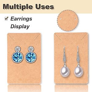 Earring Cards for Selling Including 120 Pcs Earring Holder Cards, 120 Earring Packaging and 240 Pcs Earring Backs, for Earrings/Necklace/Jewelry Display, Jewelry Packaging 3.5x2.4 Inches (Brown)