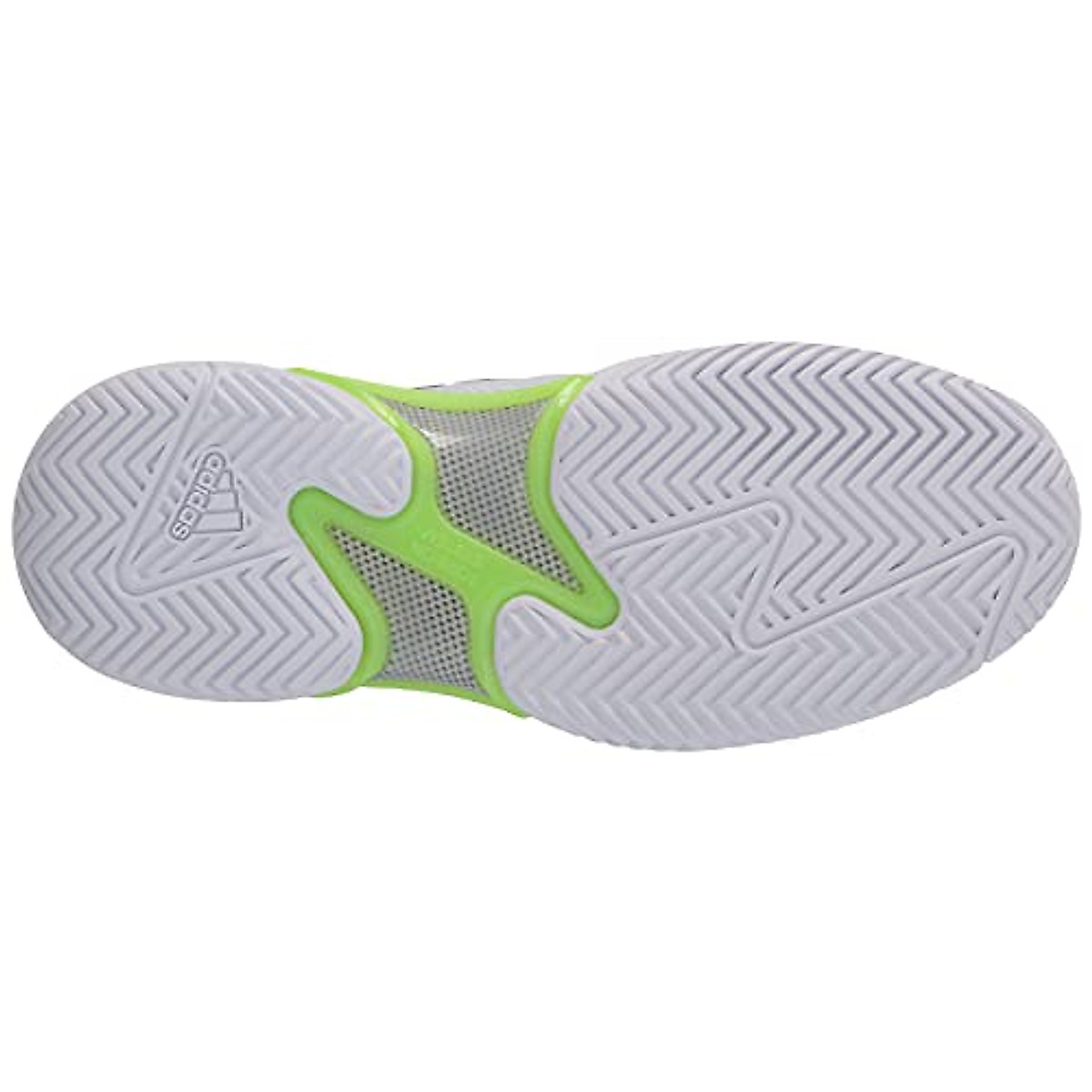 adidas Men's Barricade 12 Racquetball Shoe, White/Screaming Green/Sonic Ink, 11