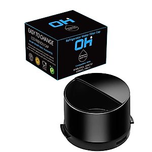 Refrigerator Water Filter Cap Aftermarket Replacement For Whirlpool 2260518B and 2260502, Fits kenmore kitchenaid refrigerator wp2260518w, Black Matte by OH