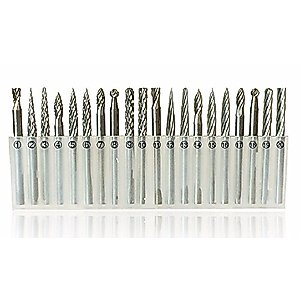 20 Pieces 1/8" Shank Tungsten Steel HSS Routing Router Drill Bits Set Rotary Burr for Dremel Tools Engraving Wood Working Tools