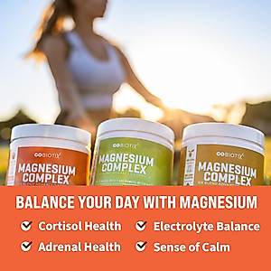 GoBiotix Magnesium Glycinate Powder - Magnesium Complex Supplement with Citrate, Malate, and Glutamine Chelate - Sugar Free, Non GMO - 420 mg per Serving - 60 Servings per Tub - Peach Tea