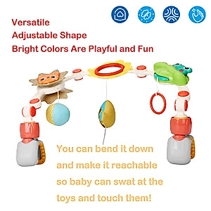 BOREBO Baby Car Seat Toys Bar Arch Bouncer Accessories Crib Hanging Travel Stroller Arch Versatile Sensory Adjustable for Little One for Newborn Baby Shower