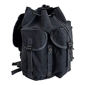 KAMP NEW YORK Campus II Canvas Backpack, Lightweight & Casual Daypack for Travel, Outdoors (Black)