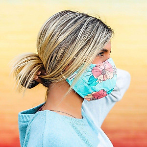 Pura Vida Bracelets X Vera Bradley Face Mask – 2 Layer Washable Cotton Facial Cover with Insert Pocket – Citrus Hibiscus