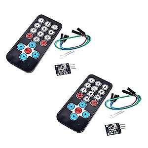 KOOBOOK 2Pcs Infrared IR Remote Control Sensor Module Kits for Arduino(Remote Control + Receiver Board)