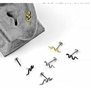 16G G23 TITANIUM INTERNALLY THREADED 3D SNAKE EAR LABRET TRAGUS HELIX CONCH STUD Style 88888-910