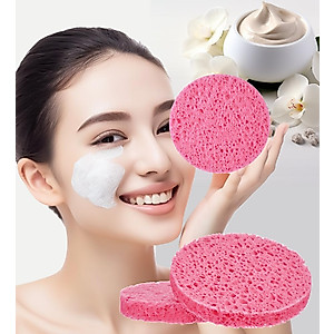 METUUTER 50 PCS Compressed Facial Sponges for Estheticians- 100% Natural Cellulose Face Sponge Professional Cosmetic Spa Sponges for Face Cleansing, Massage, Pore Exfoliating, Mask, Makeup Removal