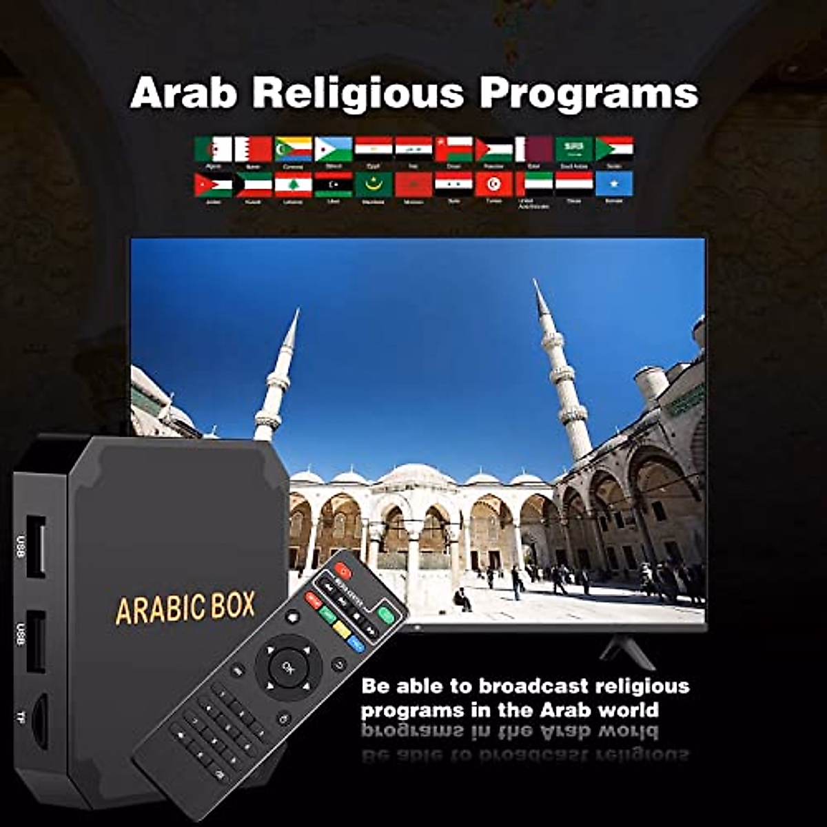 2023 New Arabic TV Box Arab TV Box The Upgrade Version of Arabic Box Strong Wi-Fi Support Bluetooth Core Mali-450 GPU
