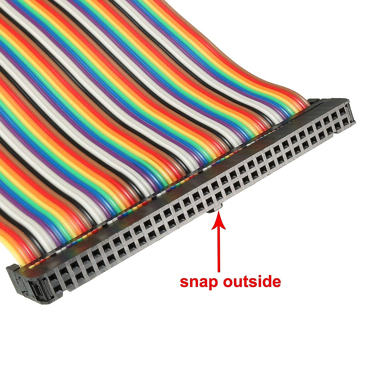 uxcell IDC Rainbow Wire Flat Ribbon Cable 64 Pins 48cm Length 2.54mm Pitch 2pcs Type-C