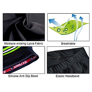 Padded Men's Cycle Shorts Cycling Gear Road Bike Bottoms Mountain Ride Bicycle Clothes US XL Green Multi