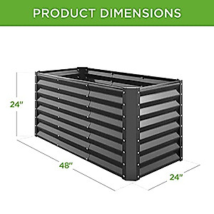 Best Choice Products 4x2x2ft Outdoor Metal Raised Garden Bed, Deep Root Planter Box for Vegetables, Flowers, Herbs, and Succulents w/ 119 Gallon Capacity - Charcoal