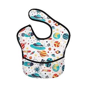 PandaEar 3 Pack Super Light Weight Baby Bib, Waterproof, Washable, Stain Oil and Odor Resistant 12-48 Months (Boy)