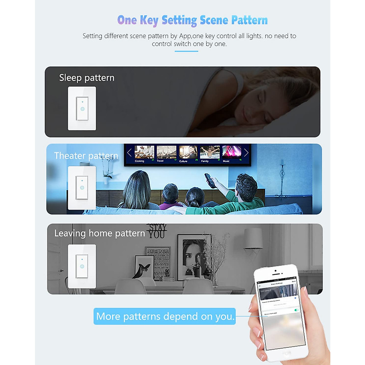 Nexete Smart Wi-Fi Wall Light Switch Compatible with Alexa Google Assistant & IFTTT ,Remote Control, Timing Function No Hub Required (smart light switch 2-Pack