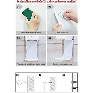 Drip Tray for Wall mounted Soap Dispenser, Prevent Dripping and Spraying, Dispenser Stand,Soap Dispenser Bracket, Soap dispenser water tray，Soap Dispenser Drip Tray,Detergent cup holder(Color : White)