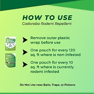 Cadorabo Mice Repellent for House, Peppermint Oil to Repel Mice and Rats, Squirrel Repellent Rodent Deterrent for Indoor Attic RV Garage Basement 10 Mouse Repellent Pouches