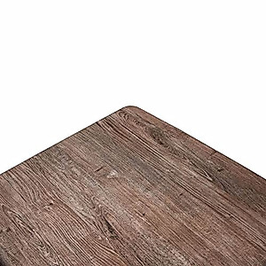 LeisureMod Ravenna 63" Rectangular Wood Dining Table with Geometric Base (Grey)