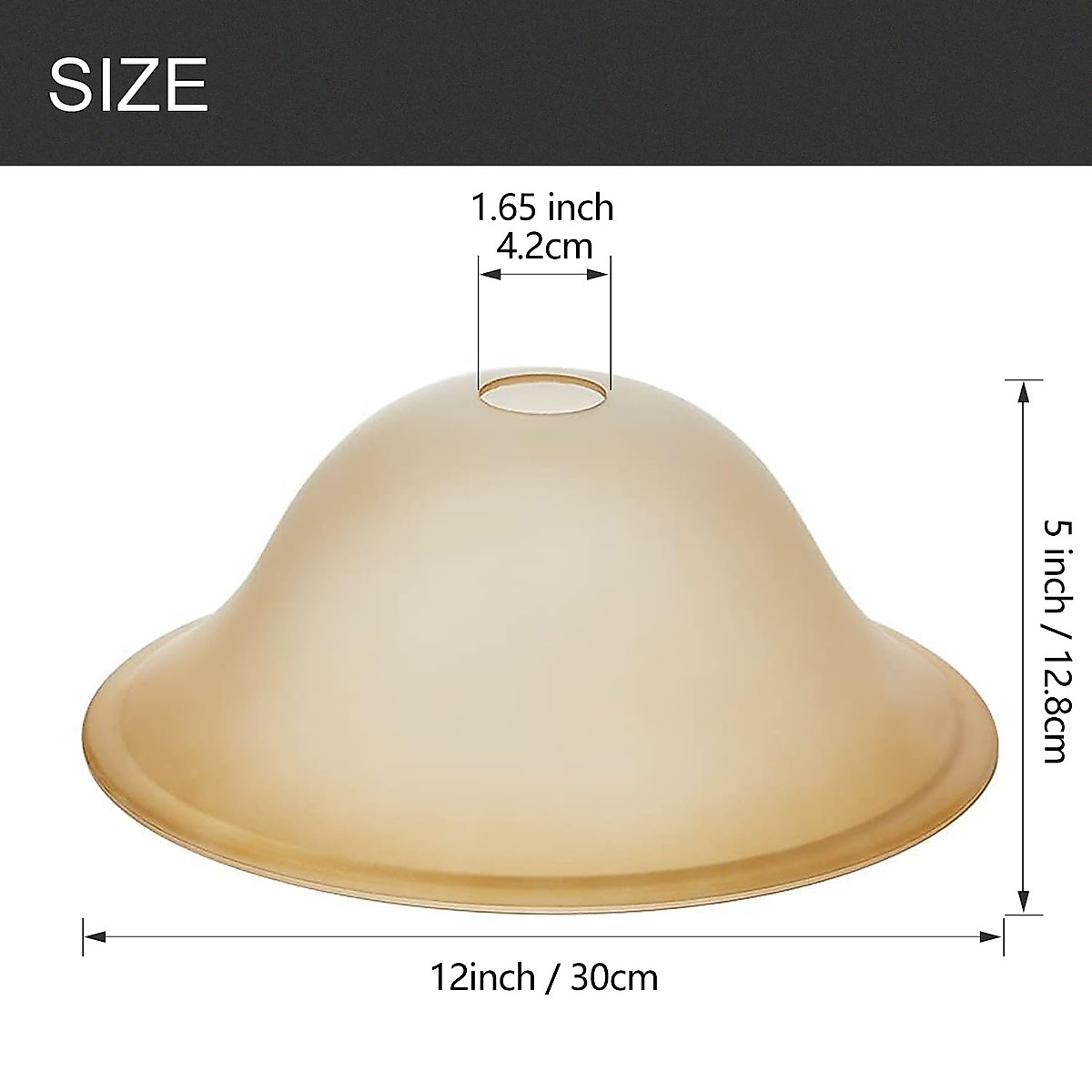 Antique Glass Lamp Shade for Floor lamp, Alabaster Torchiere Lamp Shade Replacement, Floor Lamp Replacement Parts (Antique, 12'')