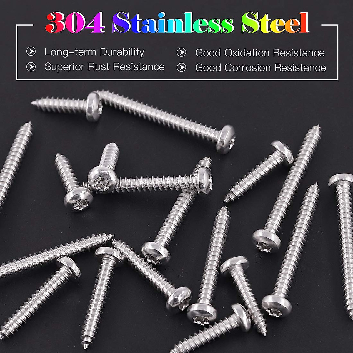 Glarks 51Pcs #8 x 1/2'' Button Head Torx Security Sheet Metal Screws Stainless Steel Tamper Resistant Screws Set with T20 Bit (50pcs #8 x 1/2'')