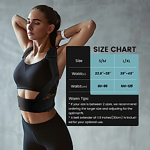 VANRORA Posture Corrector for Women and Men, Back Brace Fully Adjustable & Comfy, Support Straightener for Spine, Back, Neck, Clavicle and Shoulder, Improves Posture and Pain Relief S/M