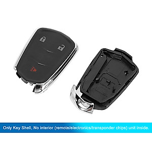 X AUTOHAUX Car Replacement Key Fob Shell Case HYQ2AB for Cadillac SRX 2015-2016 3 Key Button Black