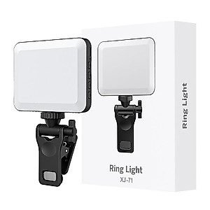 XINBAOHONG Rechargeable Selfie Light, Clip Fill Light for Phone Laptop Tablet Portable Light for Video Conference Live Streaming Zoom Call Makeup Picture (Black)