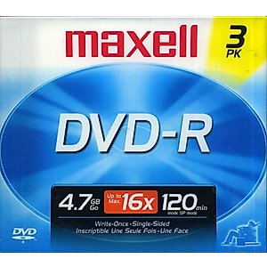 Maxell DVD-R4X/3 DVD-R 4X Speed with Jewel Case