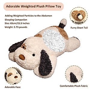 Hronsa Dog Weighted Stuffed Animal, 5.7 lbs 25.5 inch Weighted Dog Plush Toy Large Dog Stuffed Animals Weighted Puppy Plush Animals Pillow Toy Gifts for Adults & Kids, Black