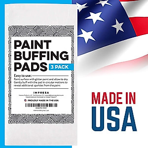 IMPRESA [3 Pack XL Paint Buffing Pads for Glitter Wall Paint - for use with Glitter Paint Additives (4 x 6) Made in the USA