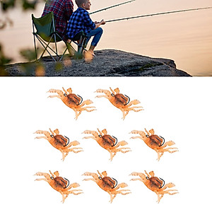 Artificial Crab Bait, 13cm Lifelike Crab Soft Bait Lure Portable 8 Pcs Freshwater Fishing Tackle (Orange Yellow)
