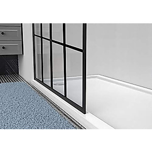 Goodyo 34" X 72" Shower Door Clear Tempered Glass Framed Shower Screen Walk-in Black Finish