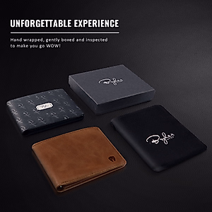 Bryker Hyde 2 ID Window RFID Wallet for Men, Full Grain Leather, Bifold Side Flip, Executive Extra Capacity Travel Wallet (Brown - Distressed Leather)